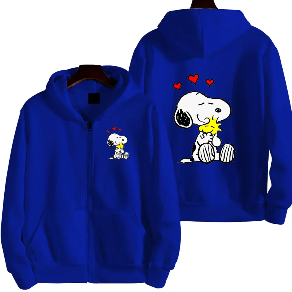 Snoopy-Sudadera con capucha y cremallera para hombre y mujer, chaqueta ...
