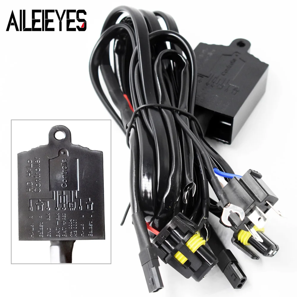 H4 Relay Wiring Harness Hid Hi/Lo Controller For Car Headlight Bi-xenon ...