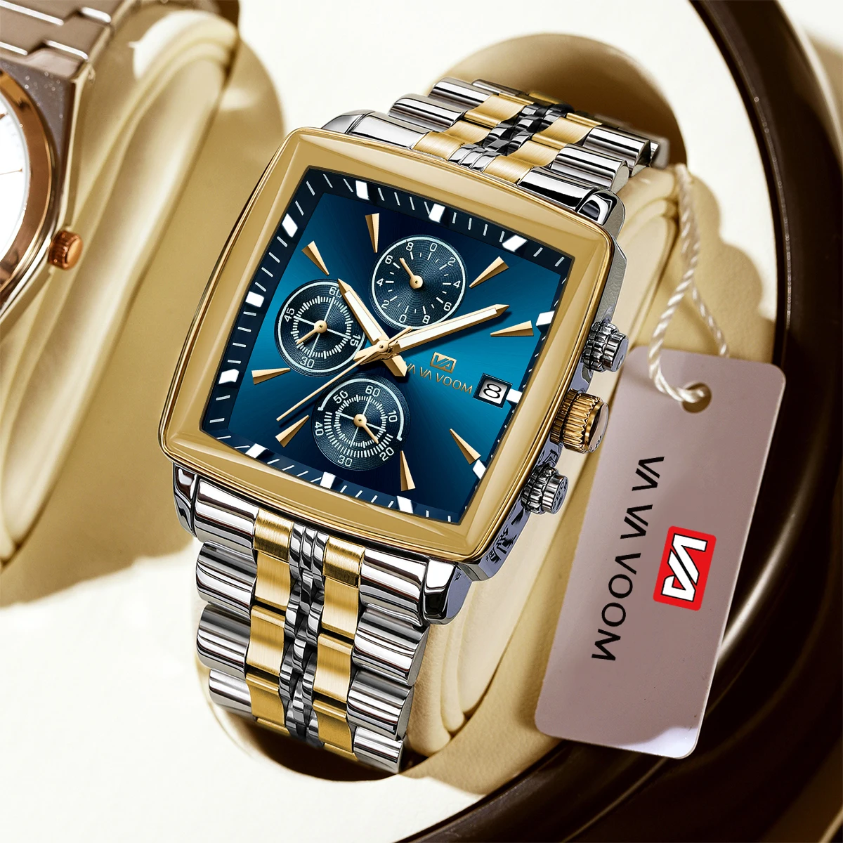 2025 New Luxury Square Sport Man Watch VA VA VOOM Waterproof Luminous ...