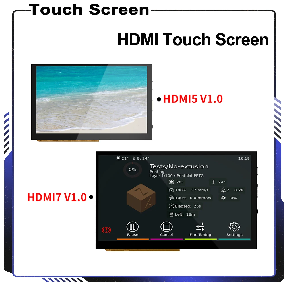 BIGTREETECH HDMI7 V1.0 HDMI5 HDMI Touch Screen 5/7 inch IPS Screen Display 3D Printer Parts For ...