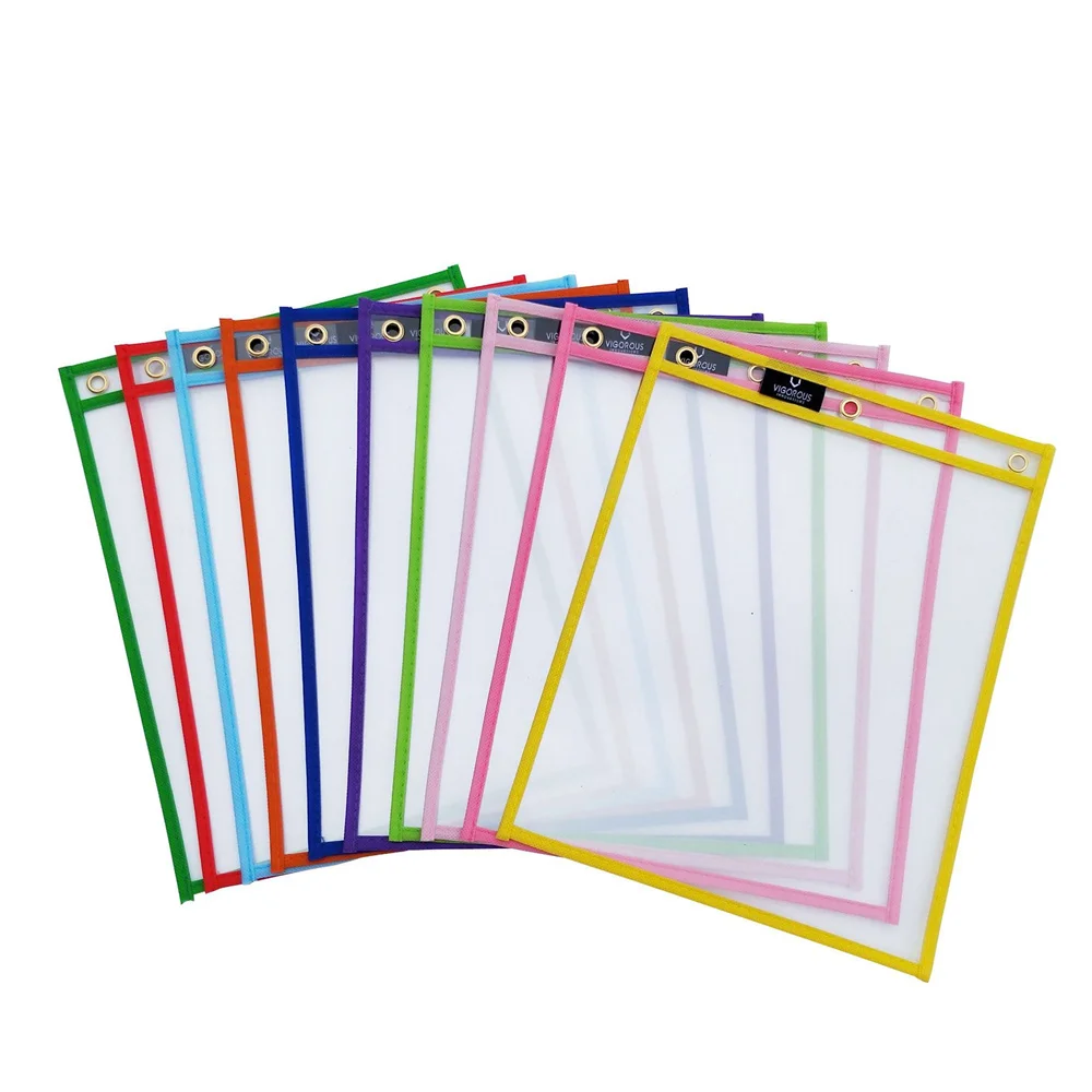 Reusable-Dry-Erase-Sleeves-with-Pen-PVC-Dry-Erase-Pockets-14x13-inch ...