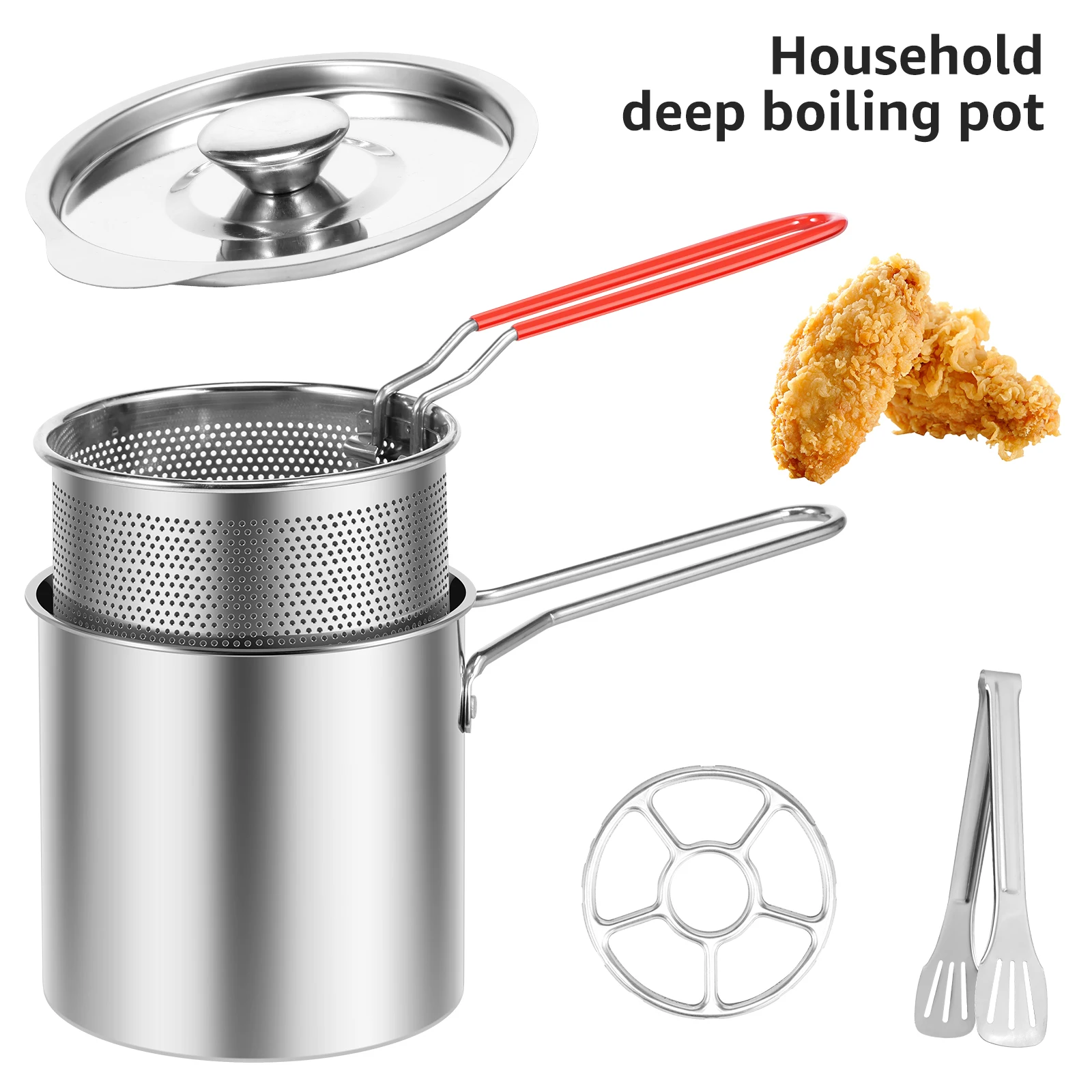 Set-Deep-Frying-Pot-Kitchen-Fryer-With-Strainer-Stainless-Steel-Tempura ...