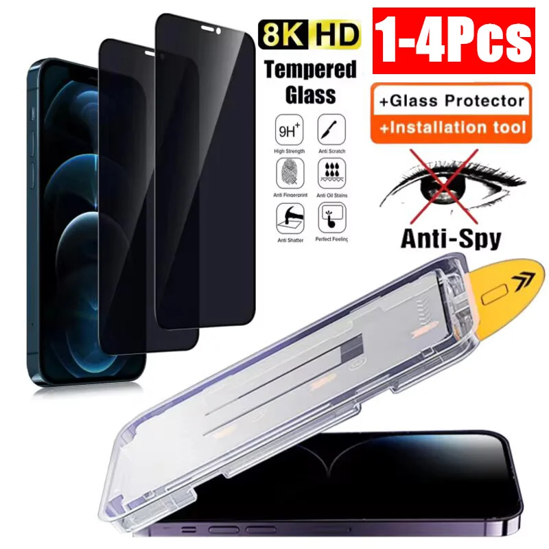 Oleophobic Coating Privacy Screen Protector For iPhone 16 14 15 17 Pro ...