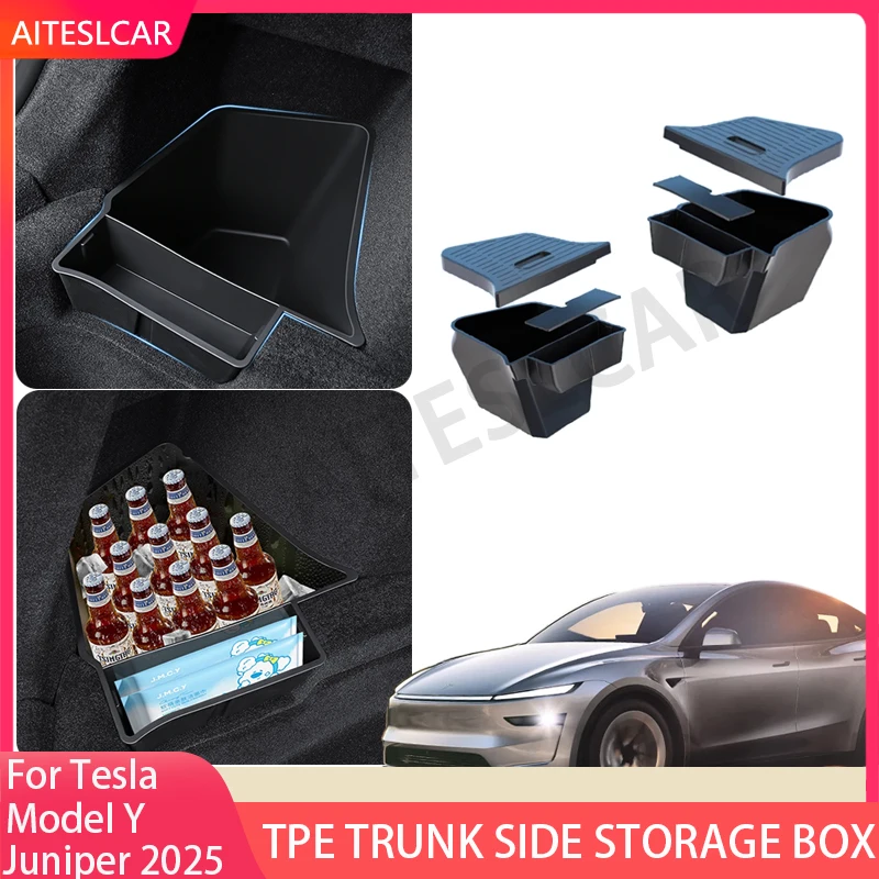 AITESLCAR For Tesla Launch Model Y Juniper 2025 Rear Trunk Side Storage ...