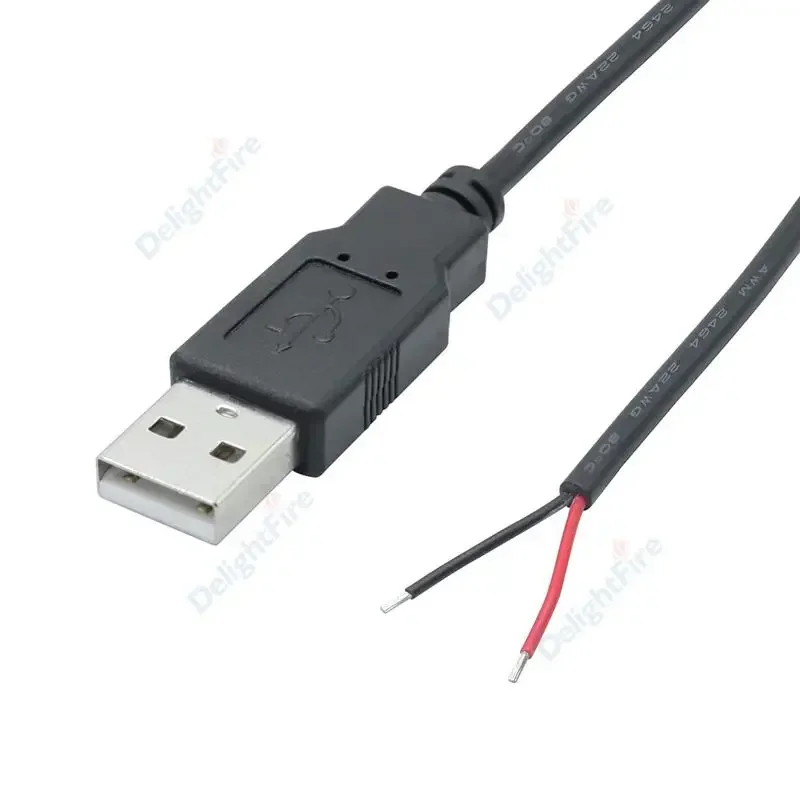 DC 5V USB 2.0 Type A Male 2 Pin Cable Power Supply Adapter Charge For ...