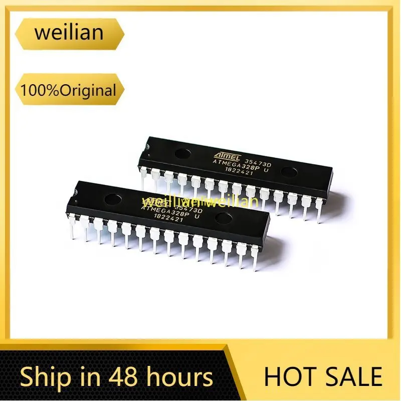 ATMEGA328P-PU Microcontrolador Flash IC Original, AVR de 8 bits, 32 K, 28-DIP, Série 8051