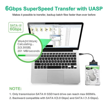 High-Speed USB SATA Cable External Hard Disk Reader 2.5 HDD SSD Hard ...