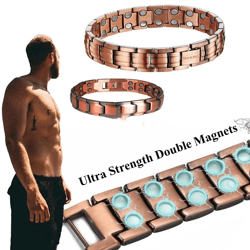 Men-Magnetic-Health-Bracelet-Pure-Copper-Color-Power-Energy-Bracelet ...
