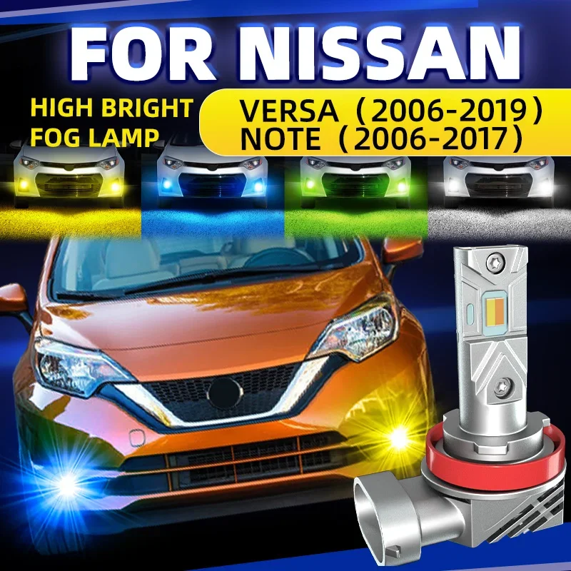 2pcs-Car-LED-Front-Fog-Lights-Bulbs-White-Yellow-Dual-Colors-Switchback ...