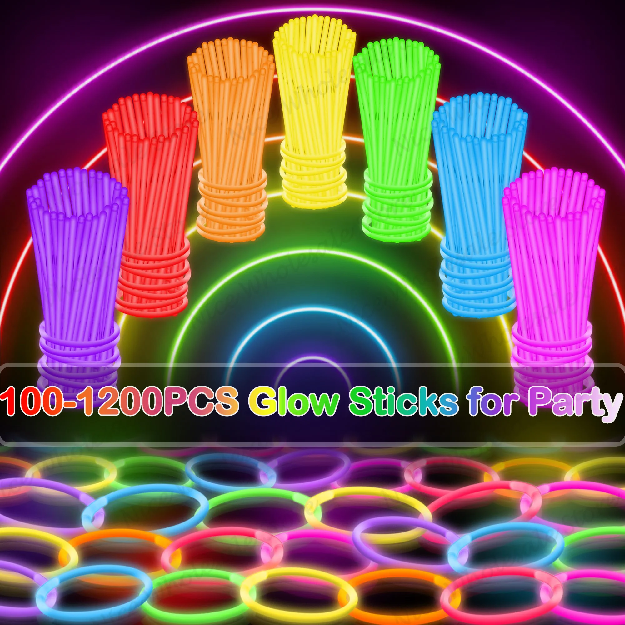 100-1200PCS Glow Sticks Fluorescent Sticks Glow in the Dark Sticks ...