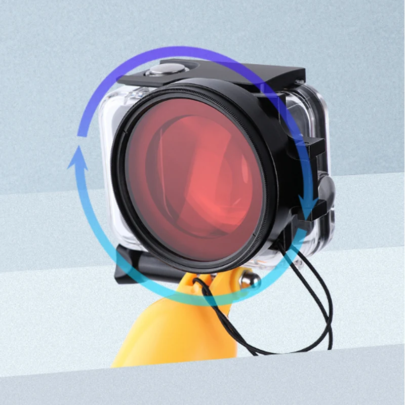 Canne selfie,Objectif Macro 16x HD + filtre de plongée rouge violet ...