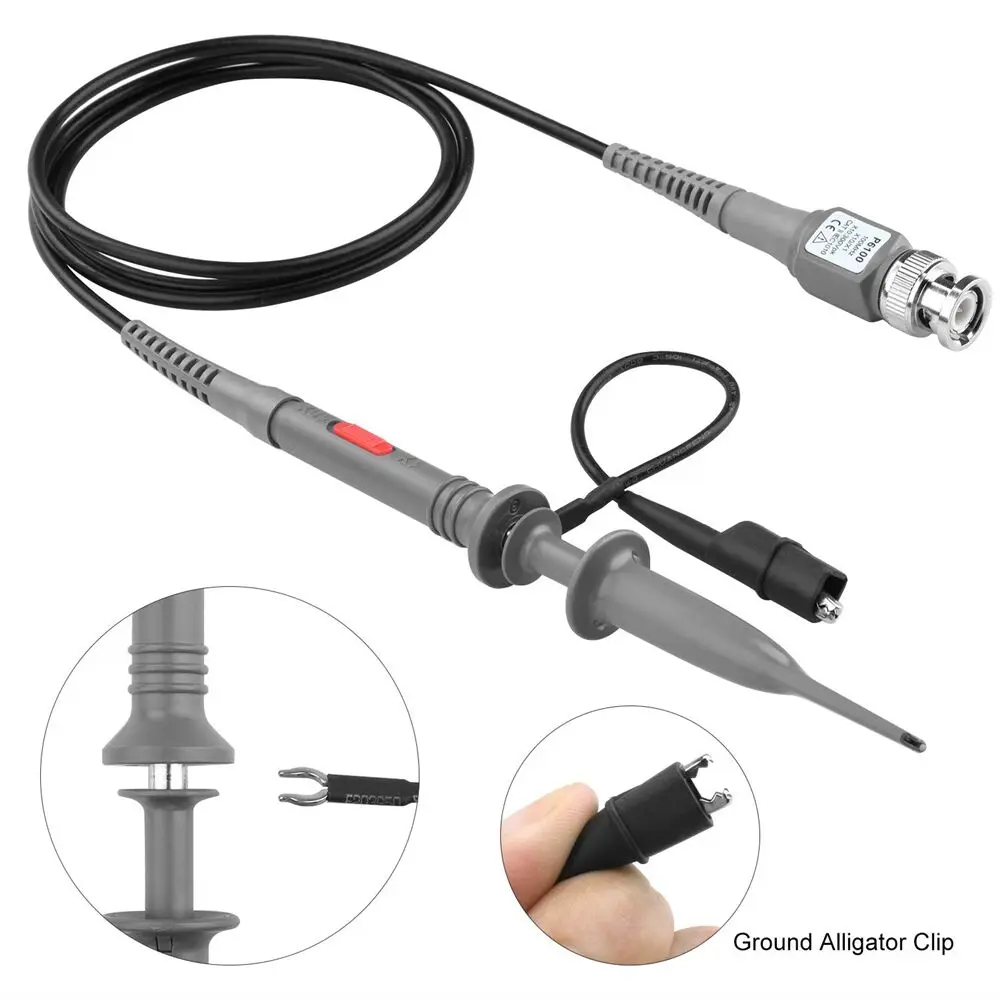 P6100-BNC-Oscilloscope-Probe-100MHz-1X-10X-Mayitr-High-Precision-Scope-Analyzer-Alligator-Clip ...