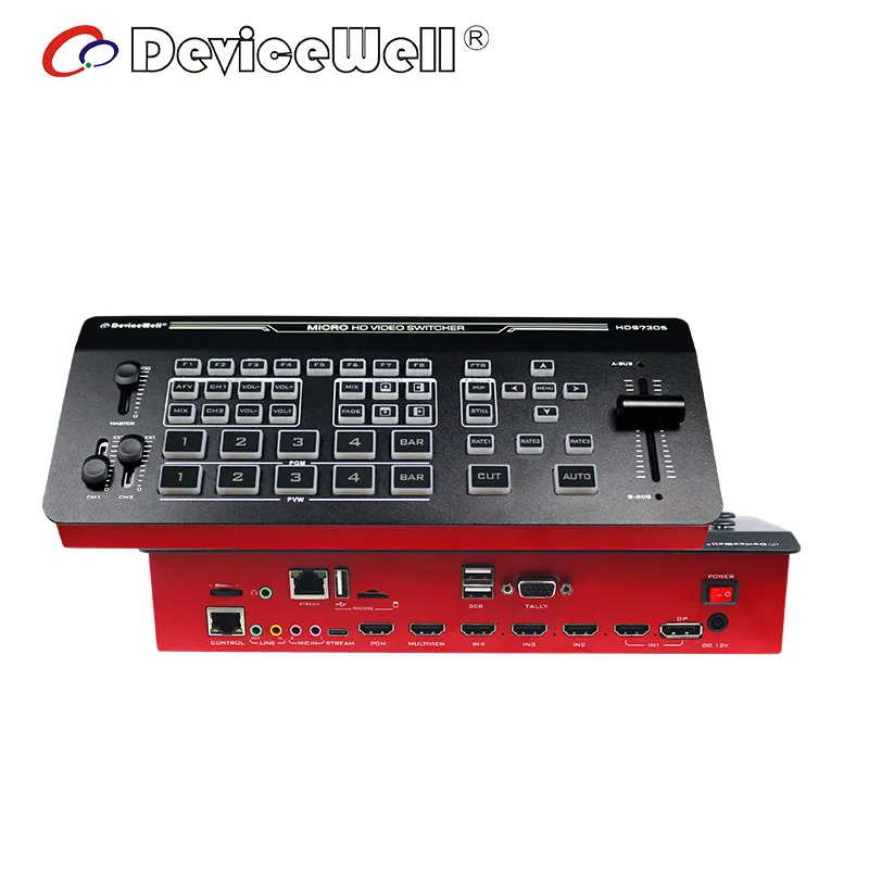 Devicewell hds7305 automático switcher de vídeo ao vivo 5 ch fluxo ...