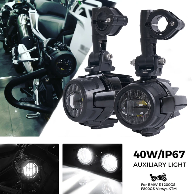 FADUIES Motorcycle LED Fog Light & Protect Guards with Wiring Harness ...
