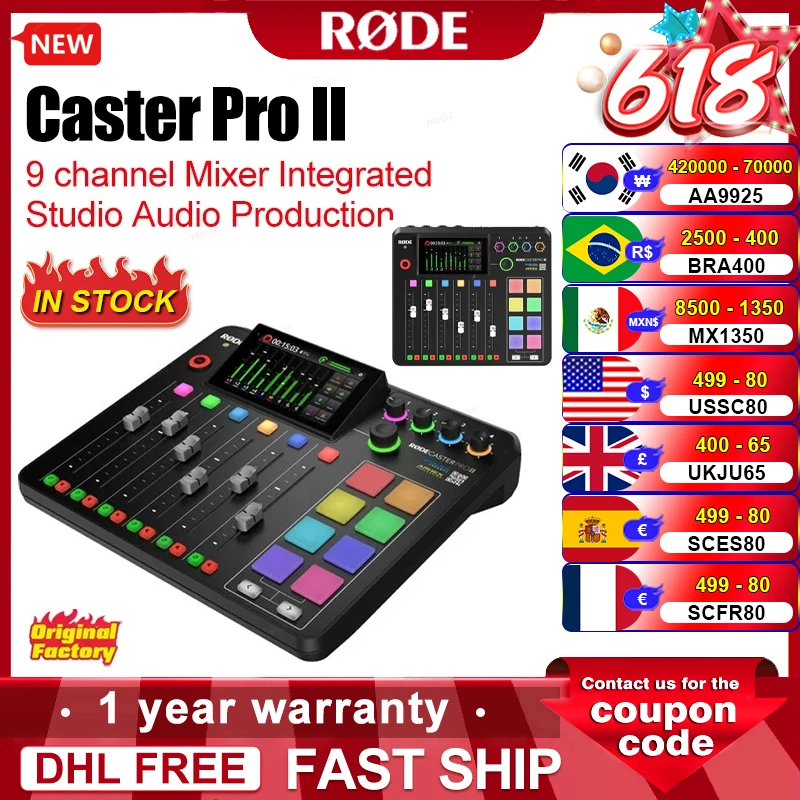 For-RODECaster-Pro-II-9-channel-Mixer-Integrated-Studio-Audio ...