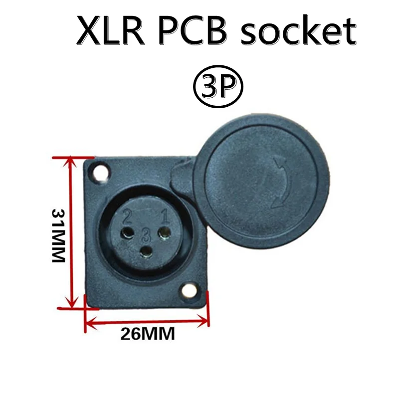 One 3P XLR with Dust Cover Base Sub Box Panel Mounting Socket Adapter ...