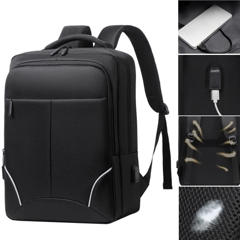 Reflective-Men-s-Laptop-USB-Backpack-Waterproof-Schoolbags-Pack ...