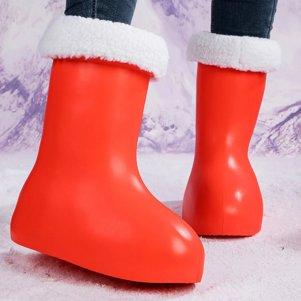 Astro-Boy-botas-rojas-grandes-de-lluvia-para-mujer-zapatillas-hechas-a ...