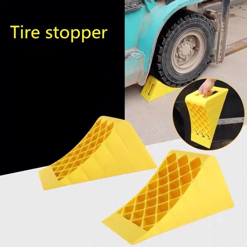 Portable-High-Strength-Plastic-Car-Wheel-Stop-Tire-Chocks-Wedge-Tire ...