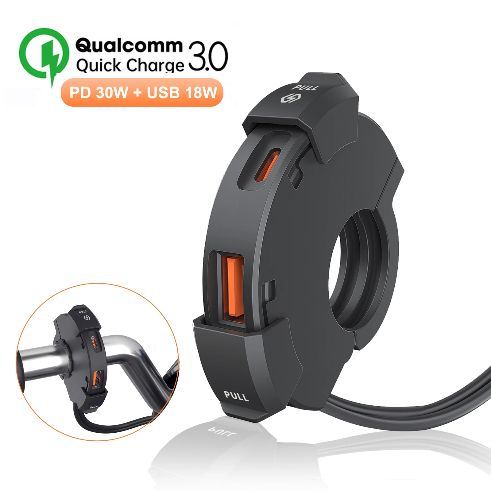 QC3-0-Motorcycle-USB-Fast-Charger-30W-Type-C-Port-Socket-Waterproof ...
