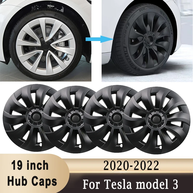 For-Tesla-Model-3-4PCS-19-inch-Hub-Caps-Wheel-Protection-Model-3-2020 ...