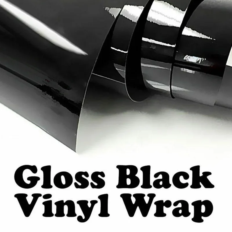 1-Roll-Car-Vinyl-Wrap-Film-Stickers-Glossy-Black-Decals-Without-Air ...