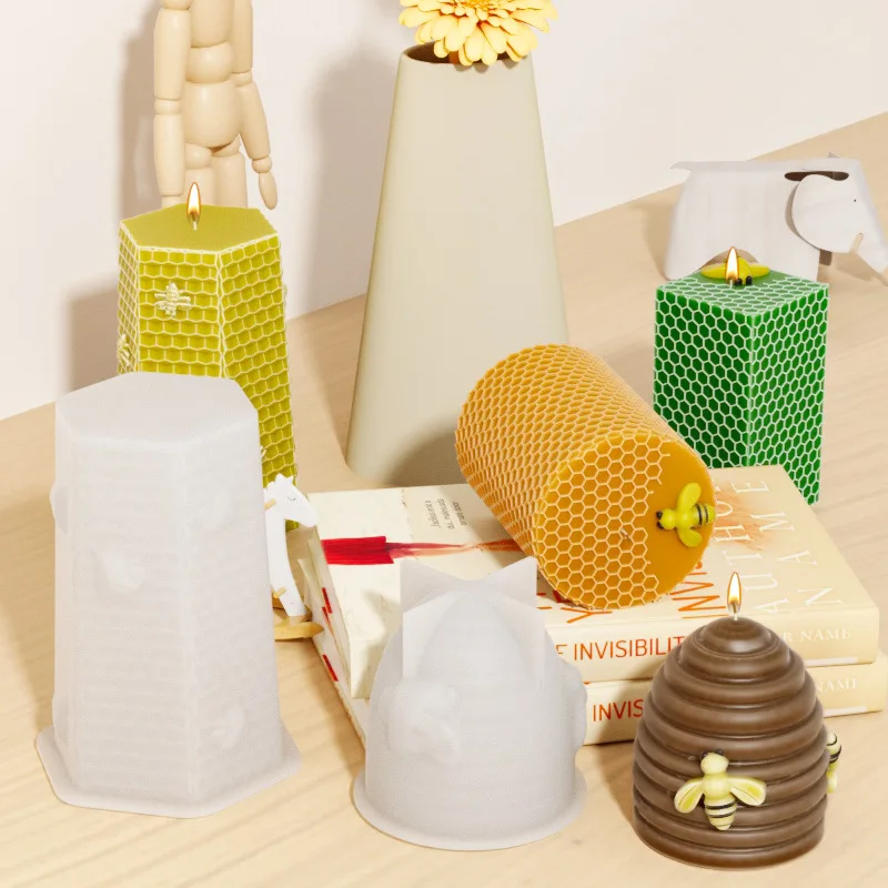 3D-Bee-Honeycomb-Candle-Molds-Beehive-Silicone-Mold-For-Homemade ...