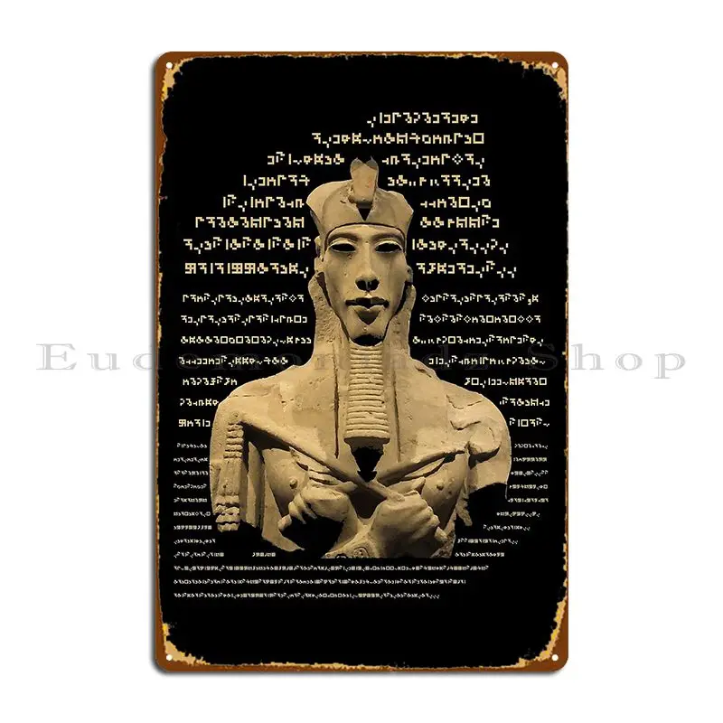 Secret Akhenaten Symbols Rosetta Stone Metal Sign Mural Designs Garage ...