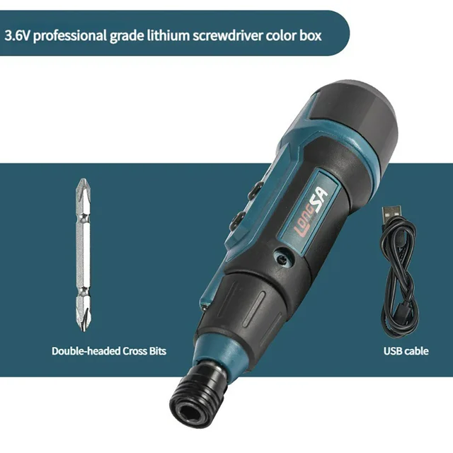 2Nm 3.6V 200r/min Electric Screwdriver Small Wireless Screwdriver Drill ...