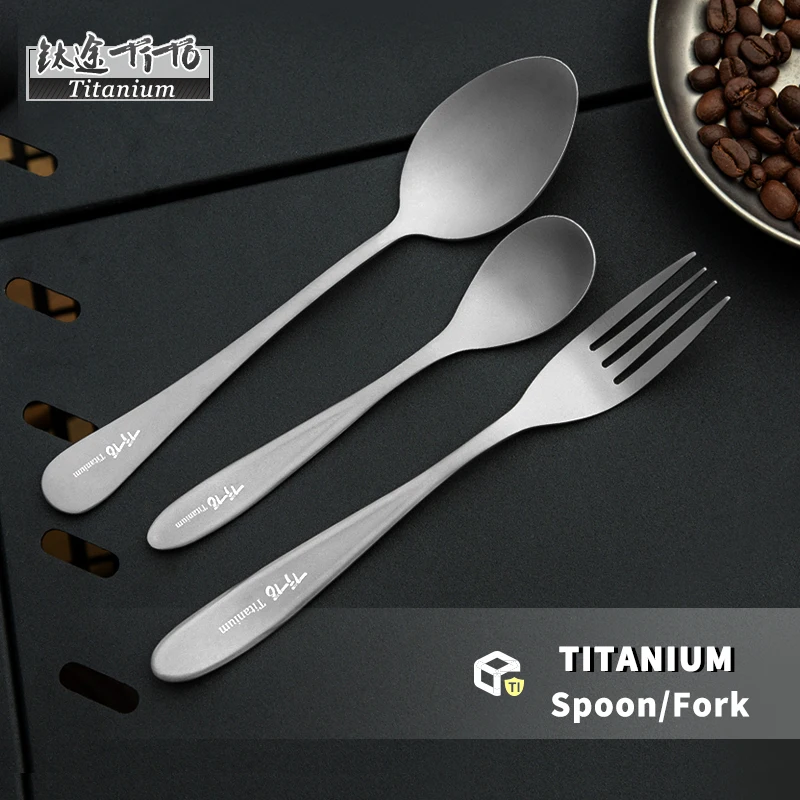 TiTo-Titanium-Drops-Handle-Round-Handle-Spoons-and-Forks-Ultra-light ...