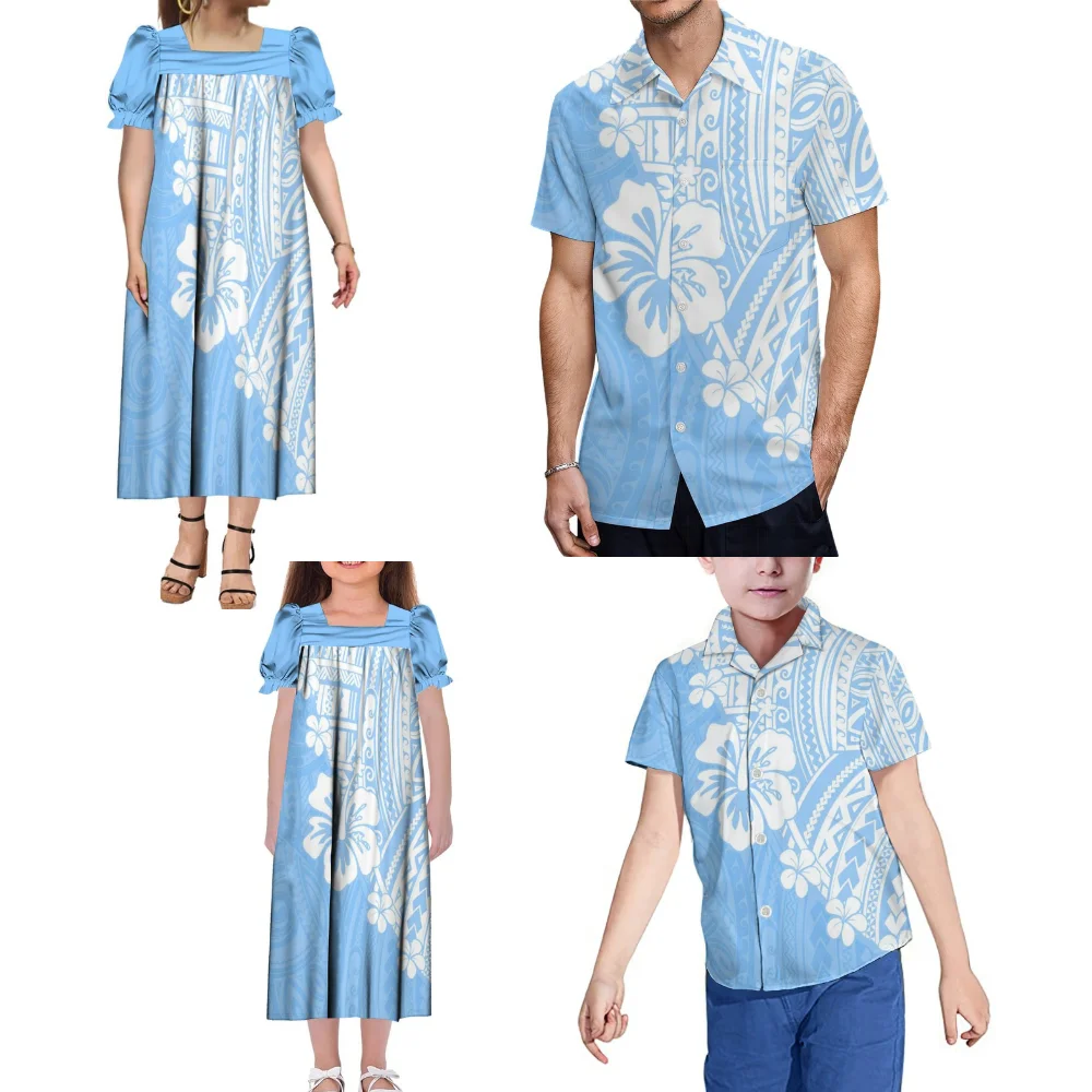 Polynesian-Tribal-Island-Patterned-Print-Women-Mumu-Dress-Girls-Mumu ...