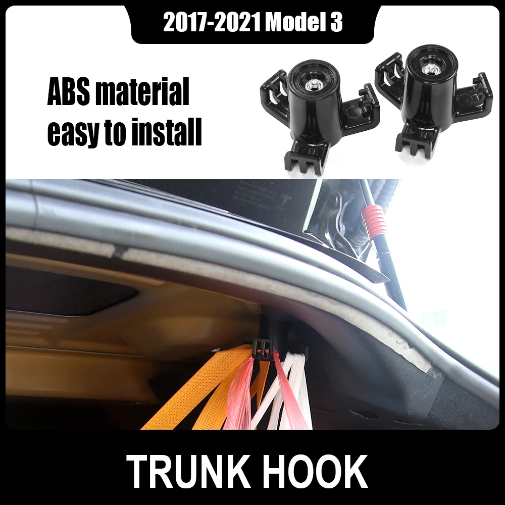 2Pcs/Set Easy to Install Trunk Hook Fit For 2017-2022 Tesla Model 3 ...
