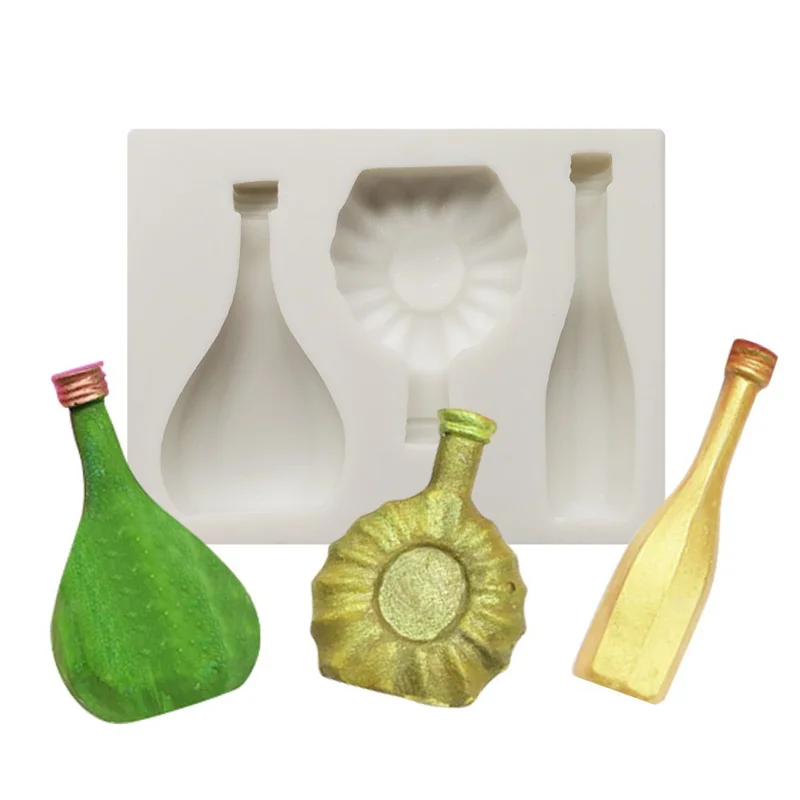Mini Champagne XO Wine Bottle Glass Silicone Mold Sugarcraft Fondant ...