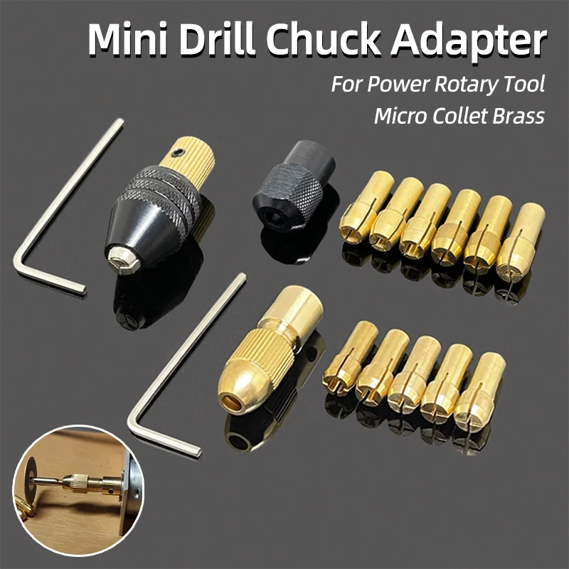 Mini Drill Chuck Adapter Set 2.0/2.35/3.17/4.0mm Micro Collet Brass 0.5 ...