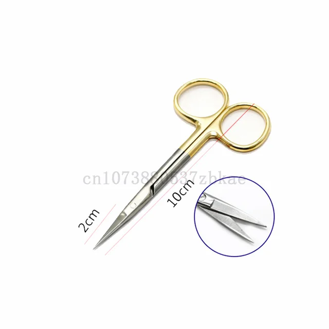 Double-eyelid Scissors With Gold Handle 9.5cm Stainless Steel Surgical ...