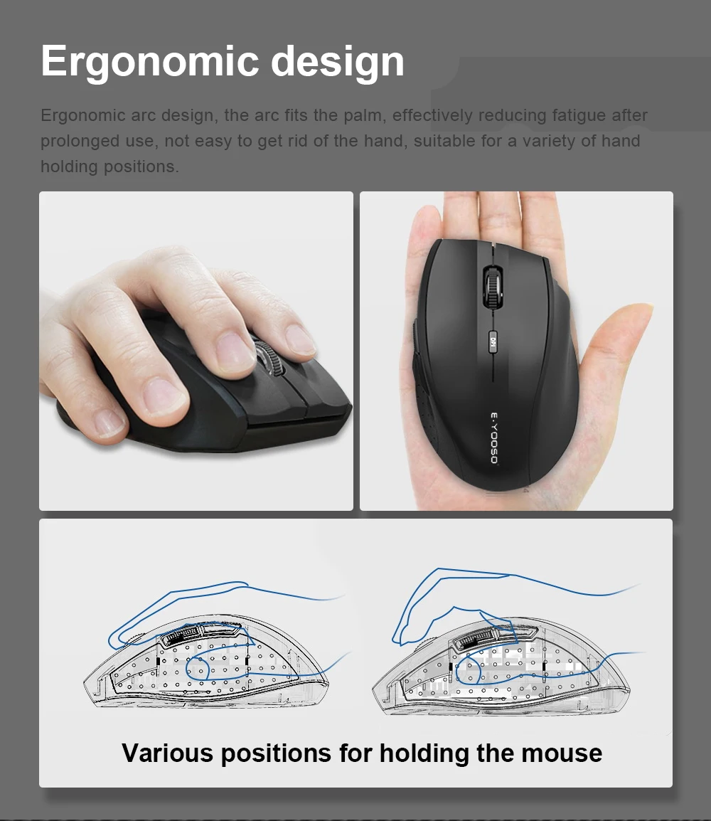 E-YOOSO E-1010 USB 2.4G Wireless Gaming office Mouse 2400 DPI optical ...