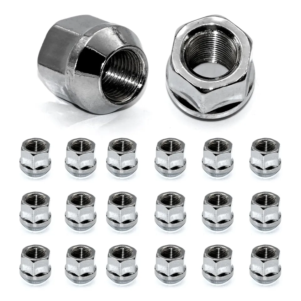 Chrome Bulge Acorn Lug Nuts 1/2-20 For Ford 20x 2" Chrome 1/2-20 Cone ...