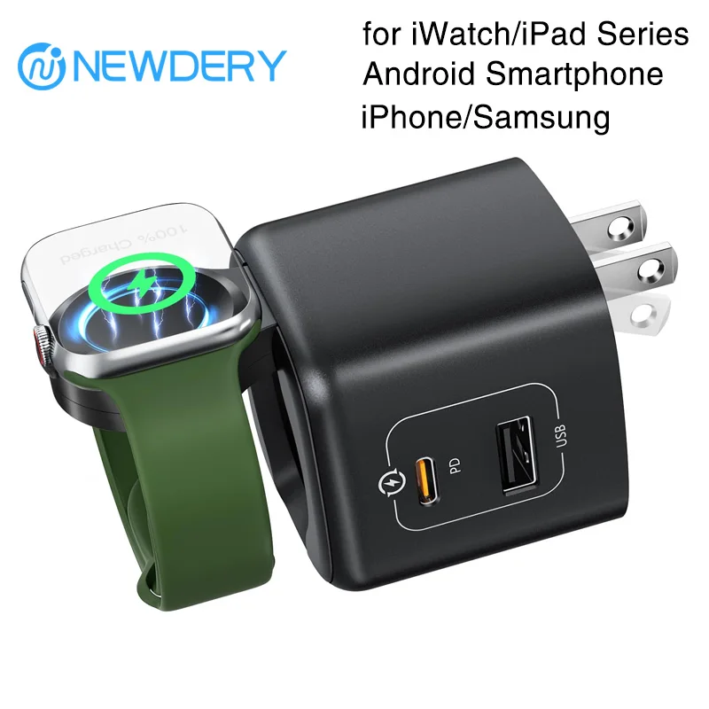 NEWDERY-Foldable-Dual-Ports-Charger-for-Apple-Watch-36W-Portable-Fast ...