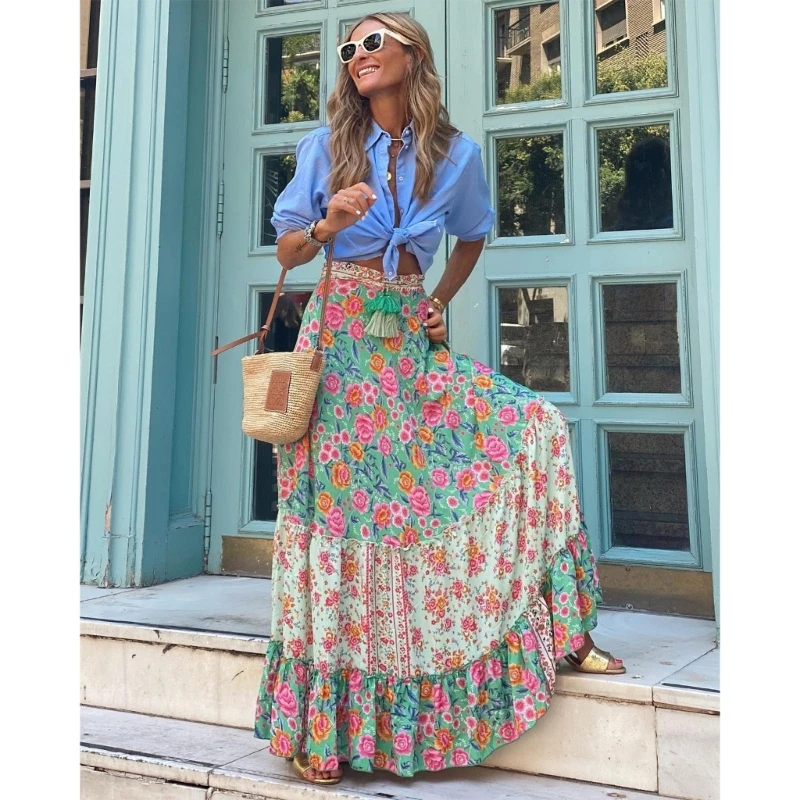 Floral Printed Long Skirts