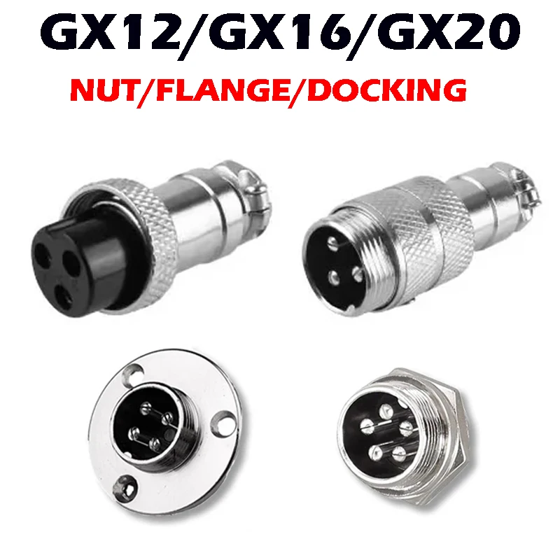 5/20 Pcs GX12 GX16 GX20 2 3 4 5 6 7 8 9 10 12 14 15 Pin Male&Female ...