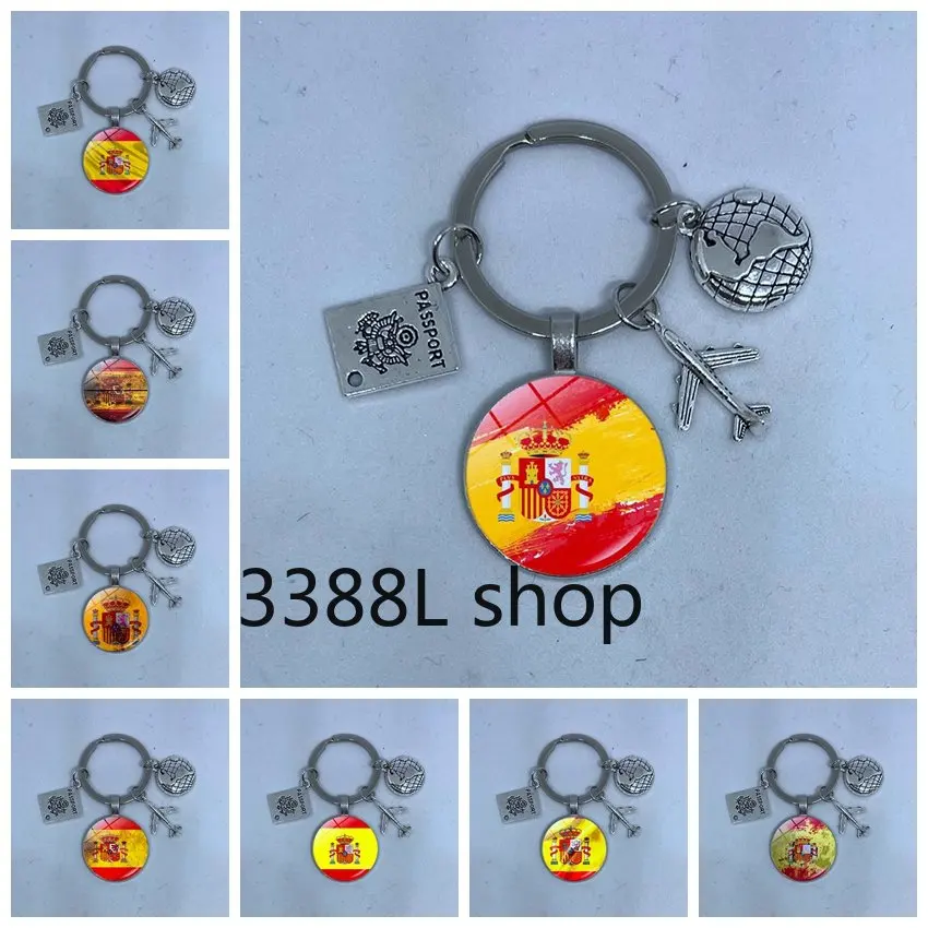 Popular-Fashion-Accessories-Glass-Pendant-Alloy-Keychain-Spanish ...