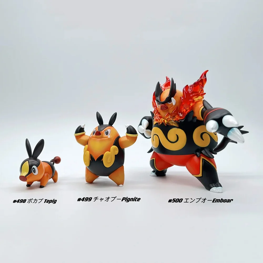 Anime-Pokemon-Figure-498-Tepig-499-Pignite-500-Emboar-Evolutionary ...
