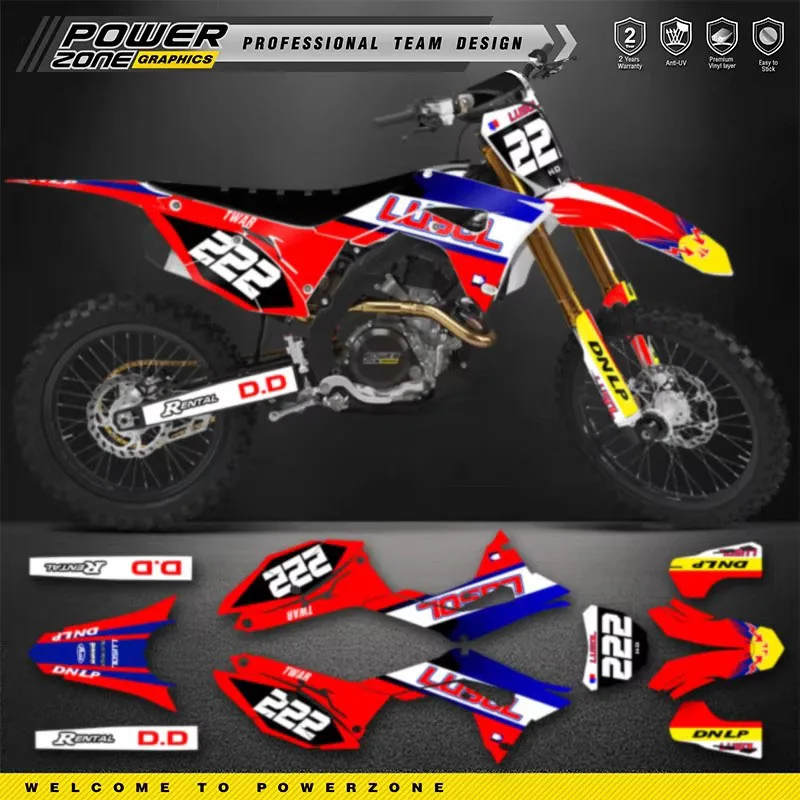 PowerZone Custom Team Graphics For HONDA 2018 2019-2021 CRF250R 2017 ...