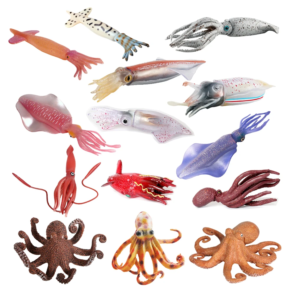 Octopus-Squid-Inkfish-Figure-Toy-Sea-Creature-Animal-Figurine-Action ...