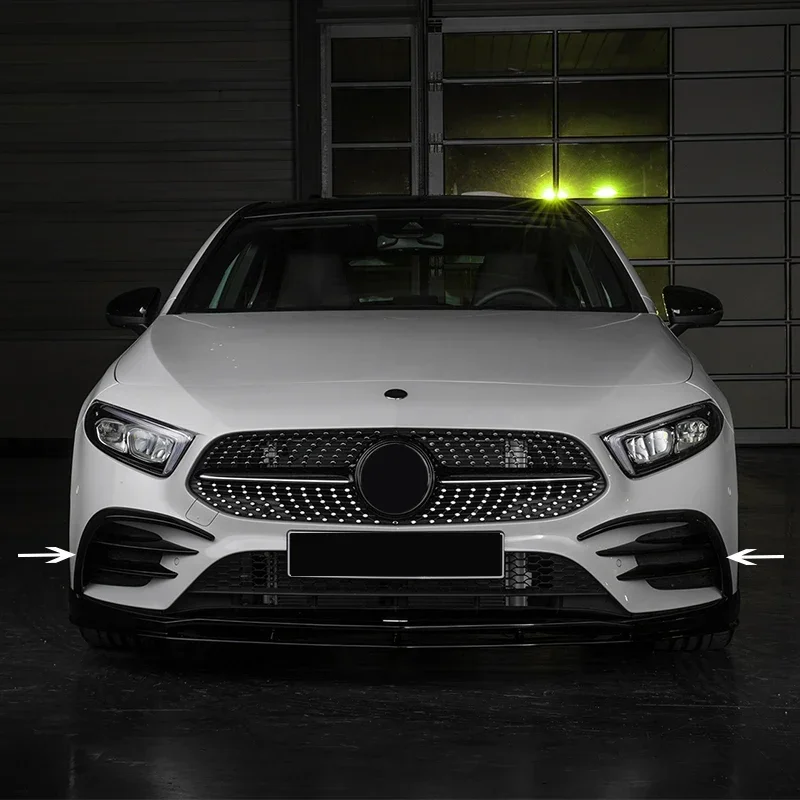 2Pcs Car Front Bumper Splitter Spoiler Fog Light Canard For Mercedes ...