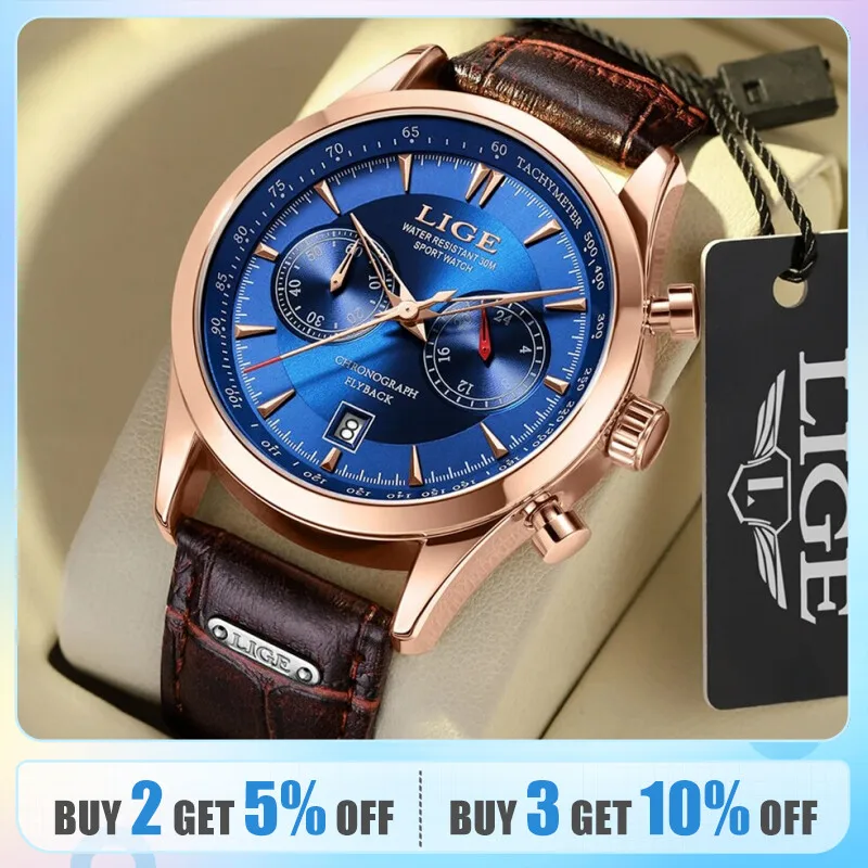 LIGE-Luxury-Brand-Leather-Sport-Watch-Men-New-Chronograph-Wristwatch ...