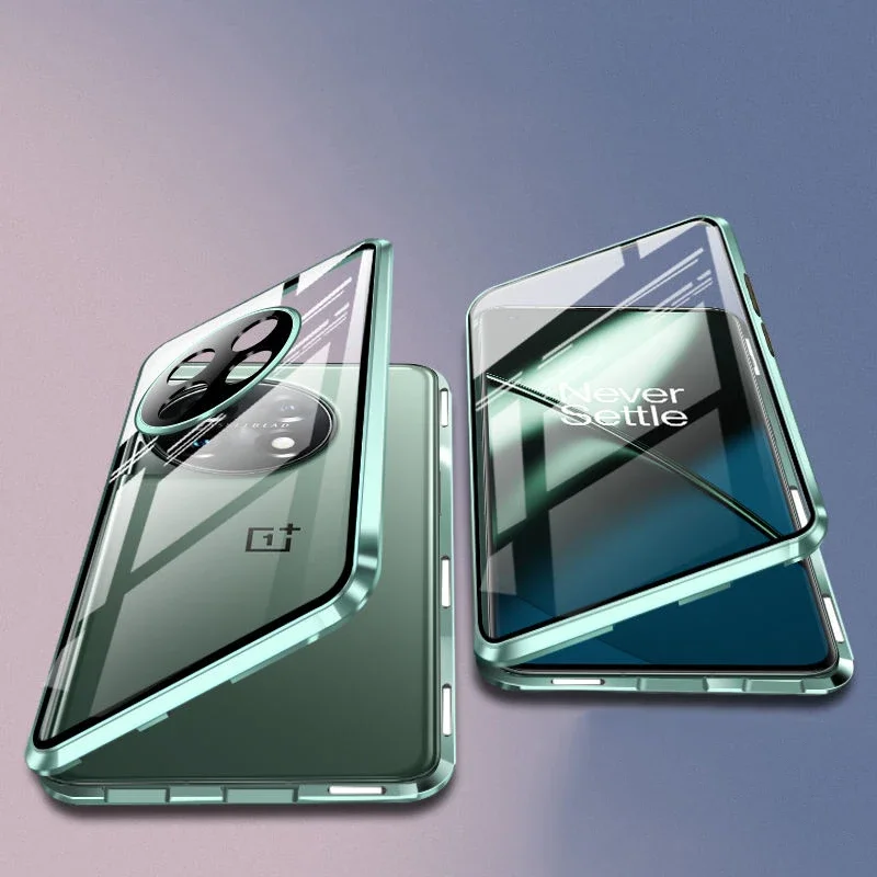 360-Metal-Glass-Case-For-Oneplus-12-11-10-Pro-11R-12R-Case-Double-Sided ...