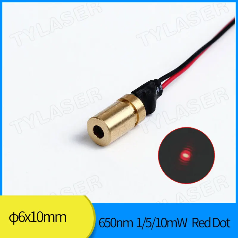 D6x10mm 650nm Red Dot Laser 1mw 5mw 10mw Laser Module Industrial Grade ...