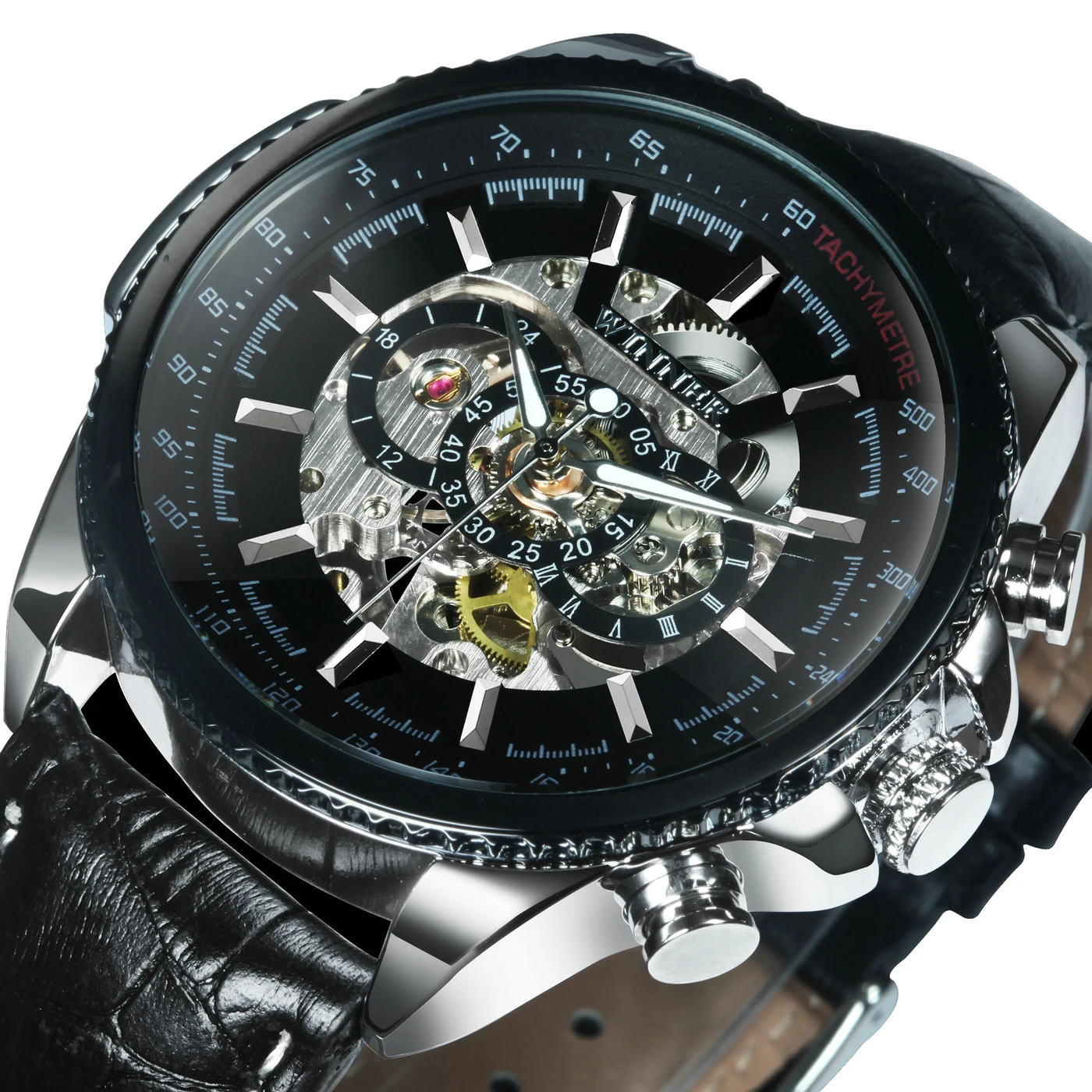 Military Watch For Men Skeleton Automatic Mechanical Wrist Watches Top ...