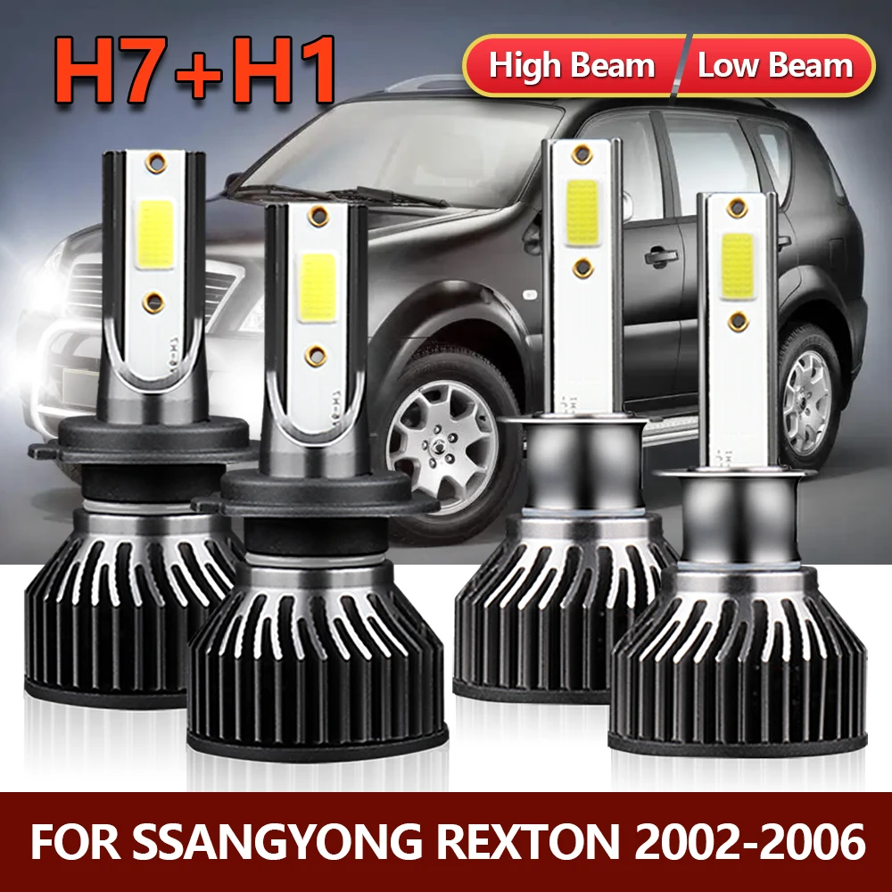 4x LED Headlight Bulbs High H1 Low H7 Combo Car Conversion Lamps For ...